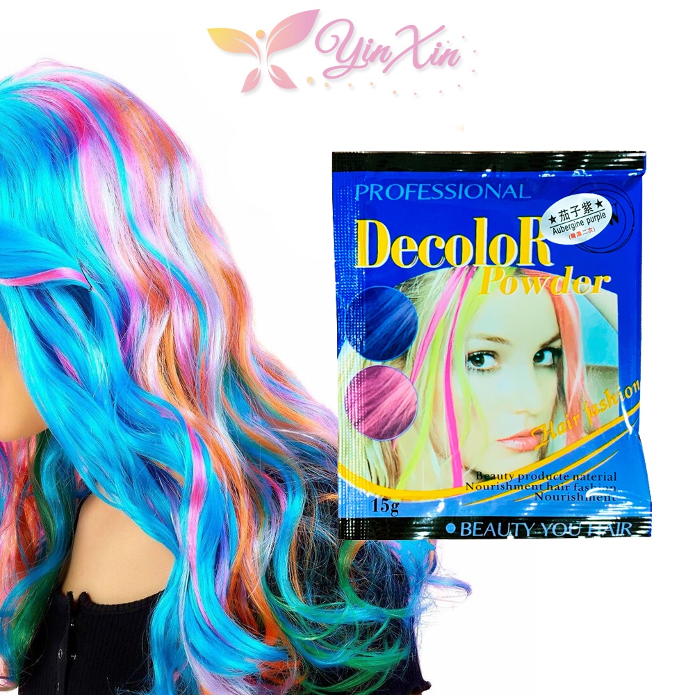 [Promotion!!! Buy 1 free 1] Decolor Powder Hair Dye Color Powder 15g ...