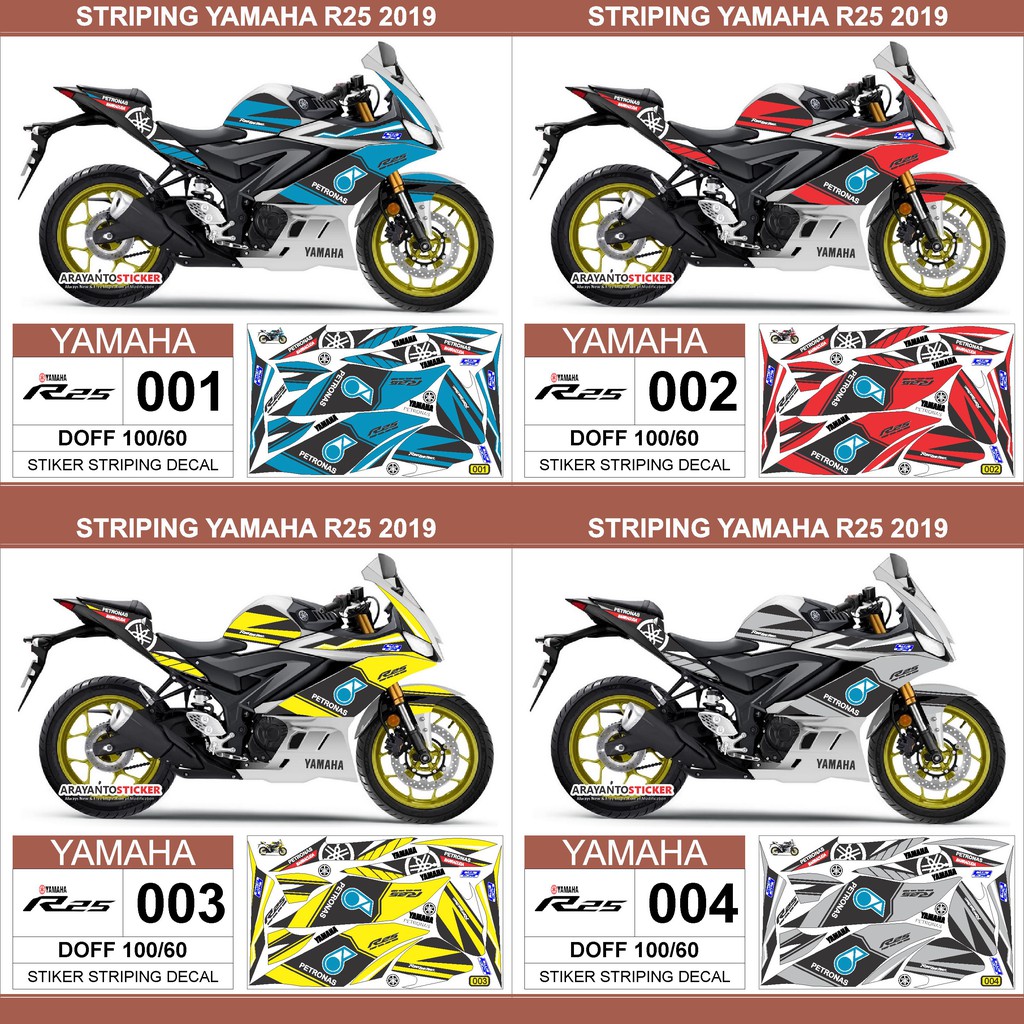 Sticker Decal Striping Yamaha R25 New 2019 Variation ARS01 All Ready ...