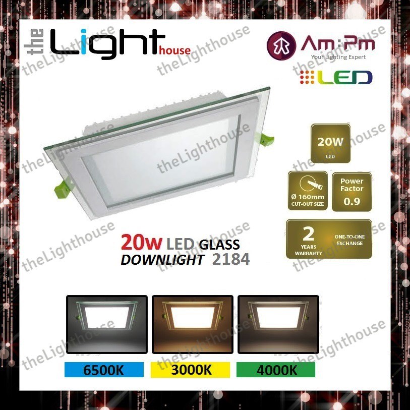 LED Downlight 20W Glass Frame Square / Lampu Downlight | Shopee Malaysia