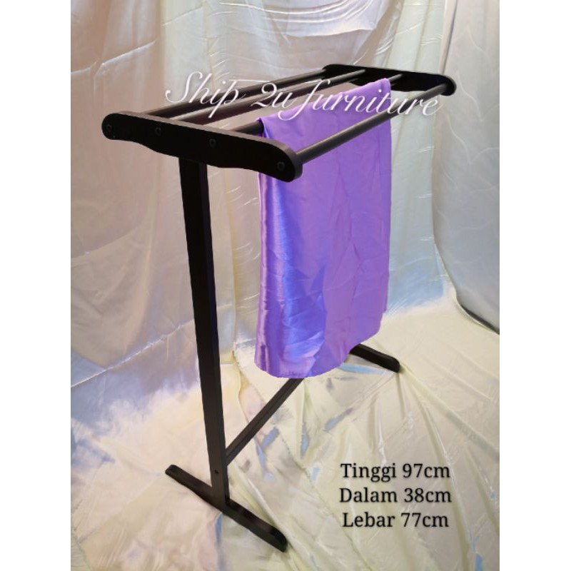 towel rack/ wooden / clothes rack/ low rack/ rak tuala kayu/ rak baju ...