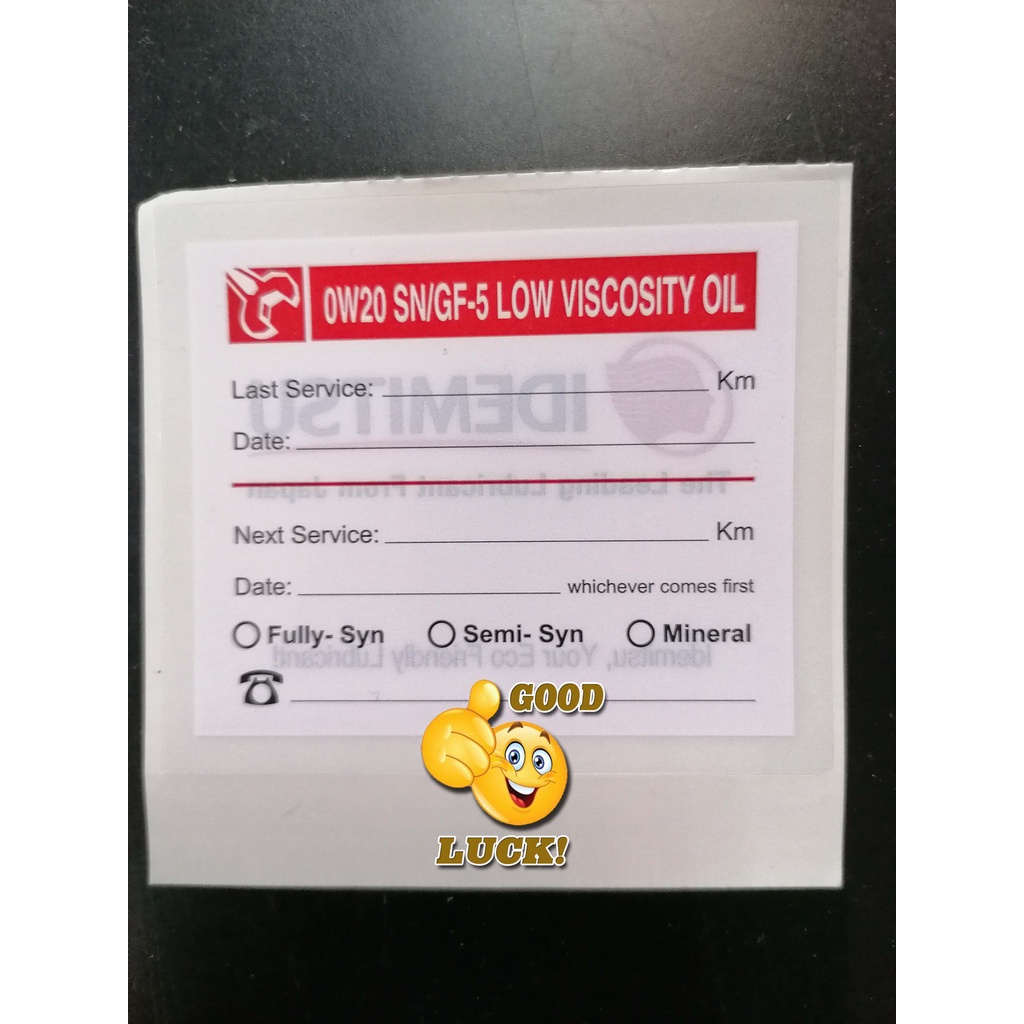 (𝟭𝟬𝟬% 𝗤𝘂𝗮𝗹𝗶𝘁𝘆) OIL MILEAGE STICKER [SERVICE & MAINTENANCE] | Shopee ...