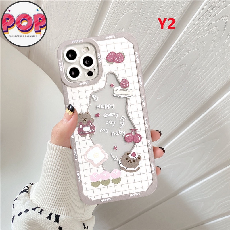 POP Cute Cake Bear Rabbit Transparent Phone Case Realme C35 C21Y C25 ...