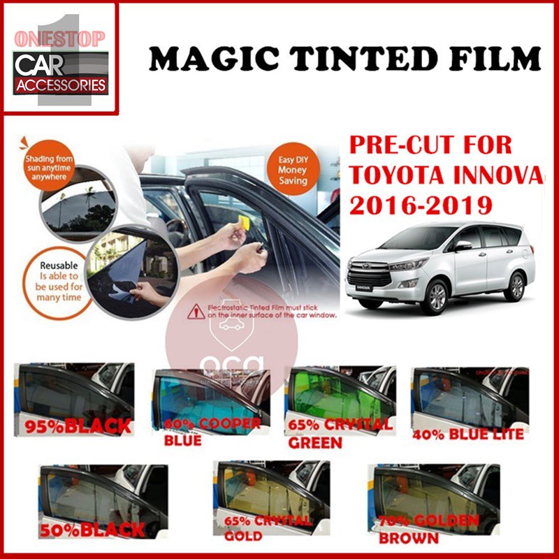 Toyota Innova 2016-2019 - Pre-Cut Shape Magic Tinted Solar Tinted (4 ...
