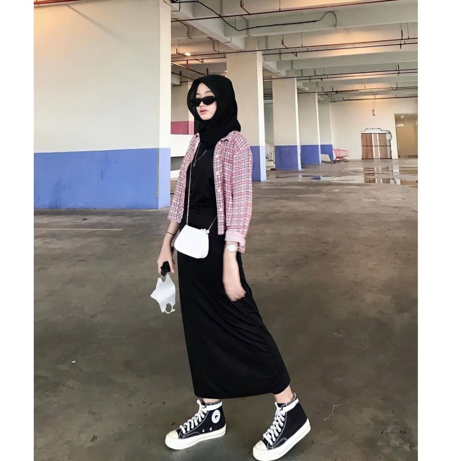 Iner Span / Long Dress Inner Dress Maxi Dress Slimfit Long Plain Span ...