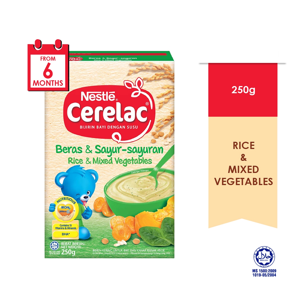 Nestle Cerelac Infant Cereals with Rice & Mixed Vegetables (250g ...