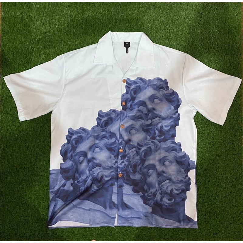 Oversized Vintage Style Greek Mythology Revere Collar Shirt | Shopee ...