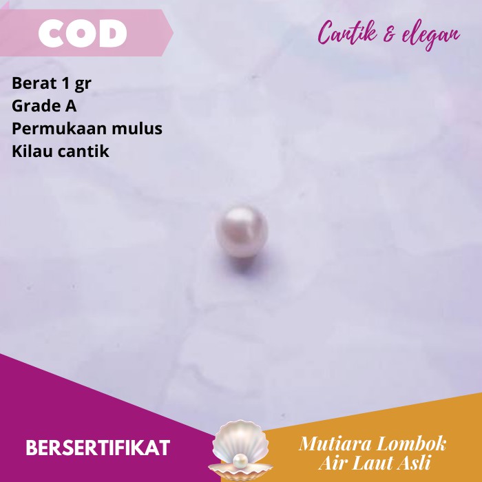 PUTIH Genuine Lombok SEA Water PEARL Granules GRADE A Smooth White 1 ...