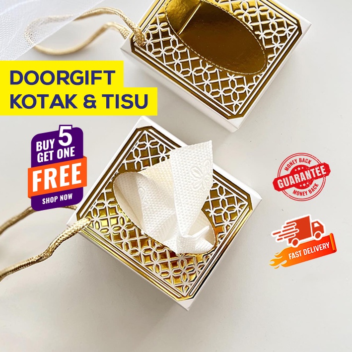Wedding Doorgift Tissue Gift Box / Wedding Door Gift Kahwin / Kotak Goodies Kahwin / Paper Bag ...