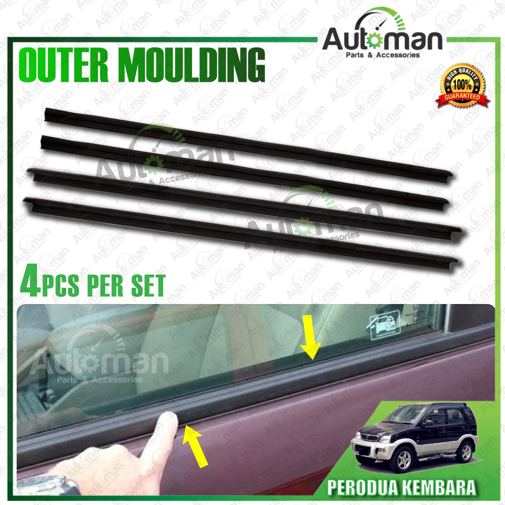 Perodua Kembara Door Glass Outer Moulding Getah Luar Cermin Hitam ...