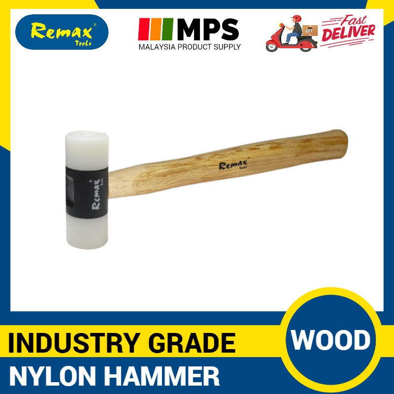 Remax Nylon Mallet Hammer Wooden Handle Smooth Surface Original Penukul ...