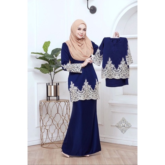 BAJU KURUNG BUDAK KURUNG LACE BAJU RAYA 2024 OLIVE GREEN ROSE GOLD BLACK MAROON NAVY BLUE BLACK ...