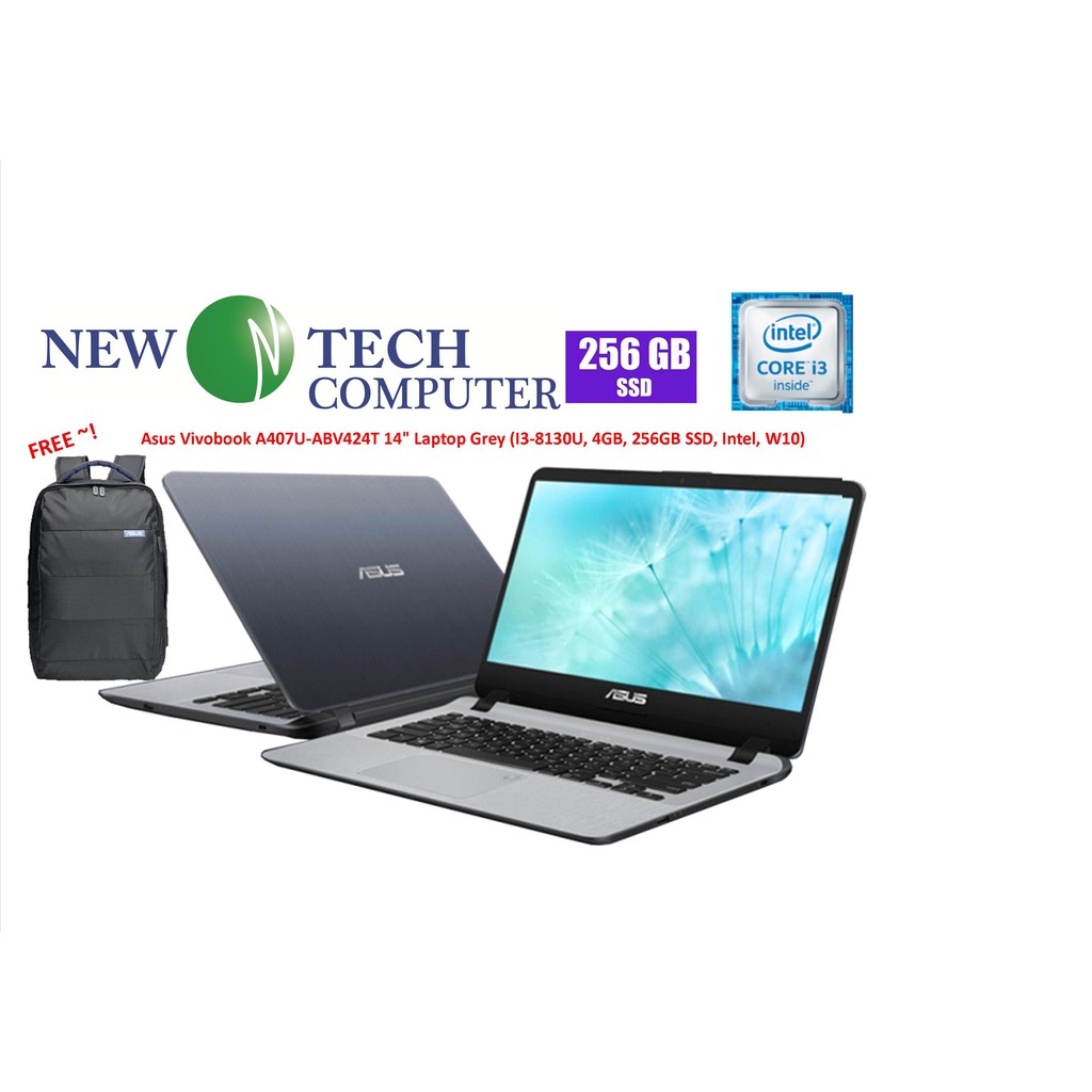 Asus Vivobook A407U ABV424T GREY A407 ABV434T GOLD Laptop I3 4GB 256GB SSD W10H Shopee Malaysia