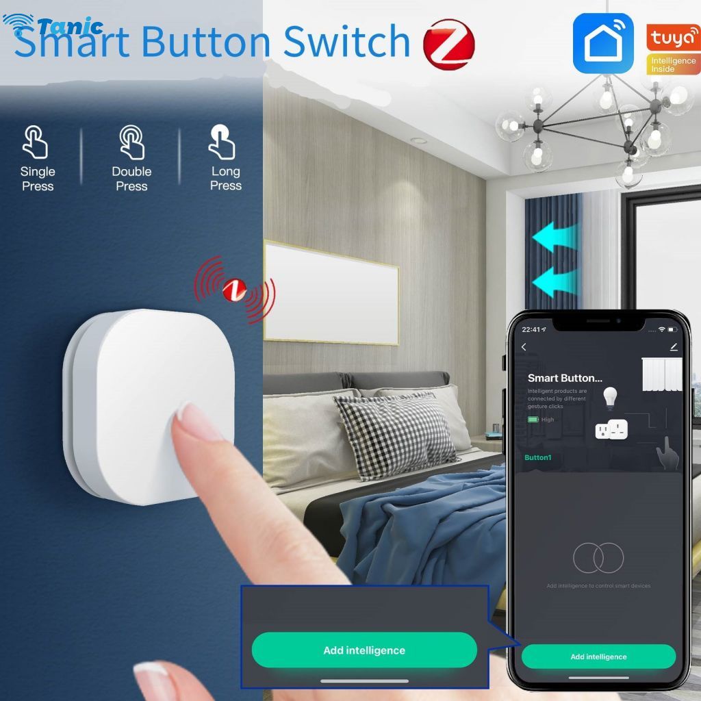 2022 Tuya ZigBee Smart Button Switch Wireless Remote Tanic | Shopee ...