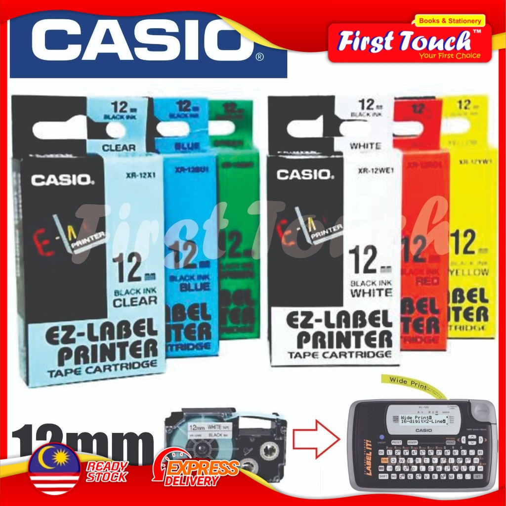 CASIO EZ-Label Printer Tape Cartridge 12mm | Shopee Malaysia