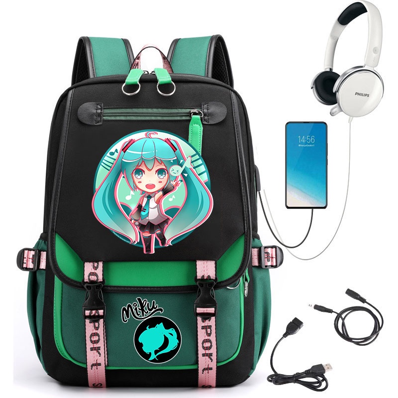 Student Backpack Travel Bag Laptop Bagpack for Men Hatsune Miku ...