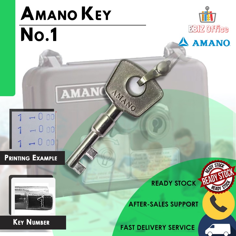AMANO Station Keys No. 1 - No. 19 Guard Tour Key AMANO Guard Tour ...