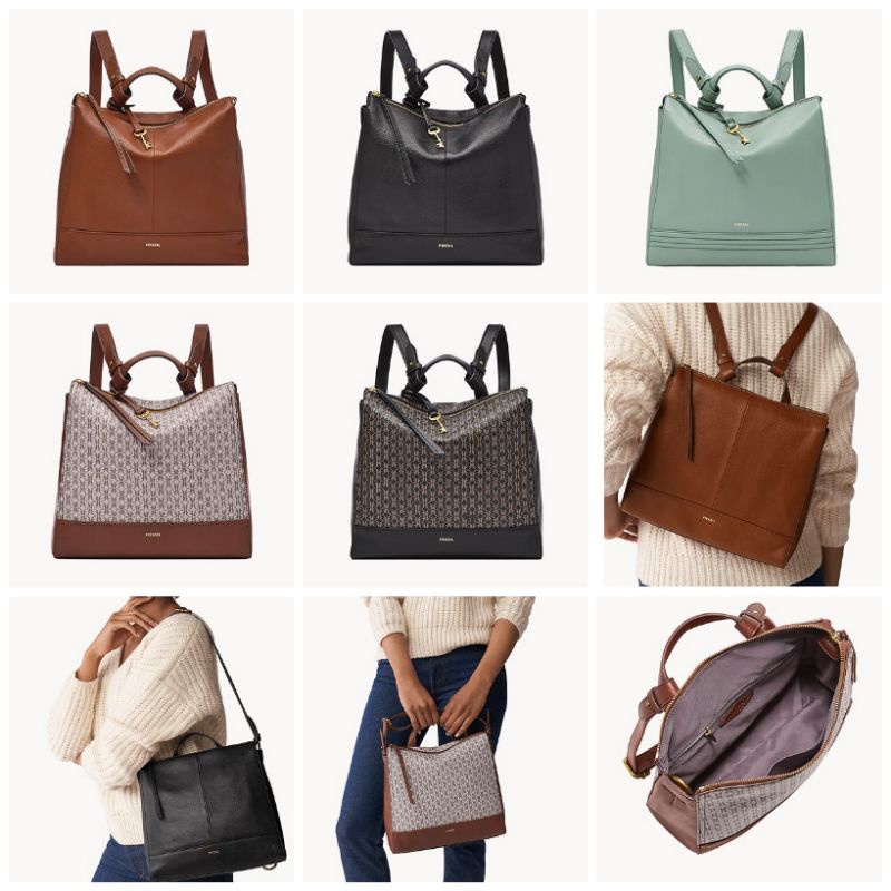 Fossil Elina Parker FREE PAPERBAG convertible small backpack original ...