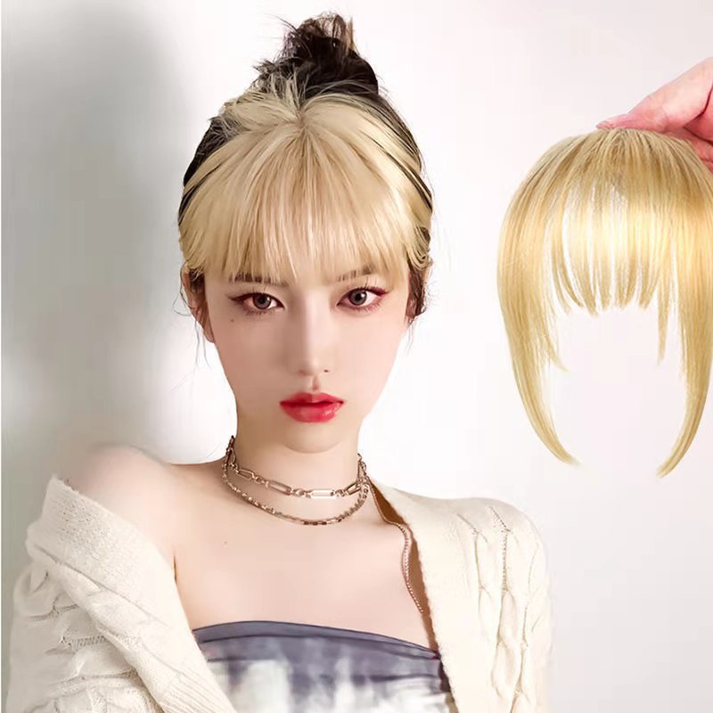 Woman Blonde Dyed Bangs Jennie Bangs Wig Invisible Bangs Hair Extension ...