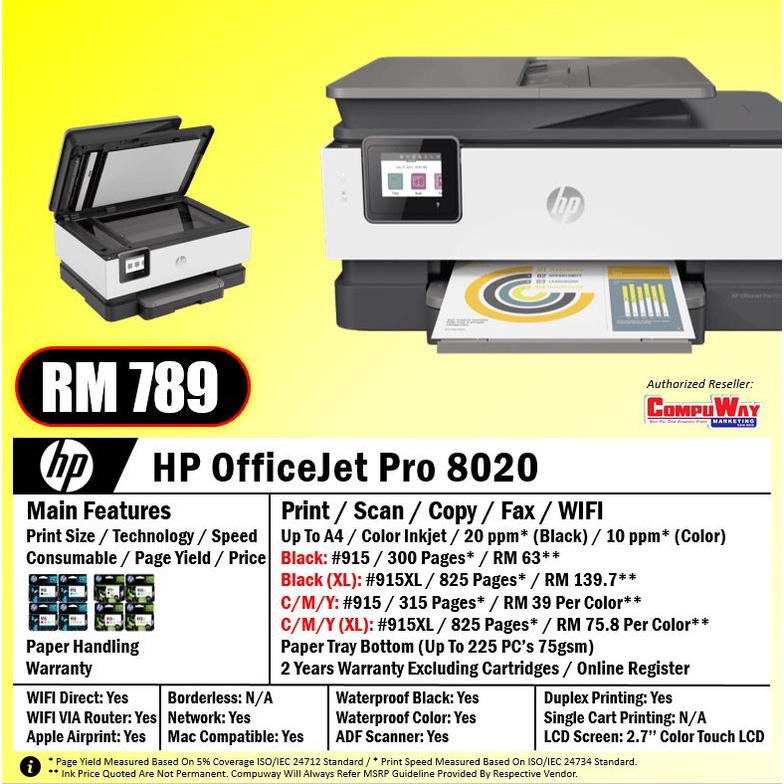 HP OFFICEJET PRO 8020 PRINTER | Shopee Malaysia