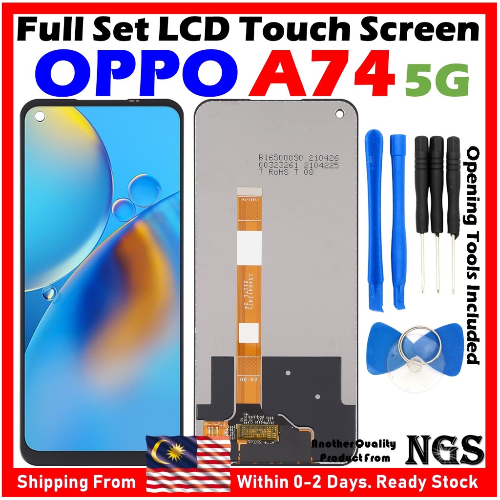 ORl NGS Brand Full Set LCD Touch Screen Compatible For OPPO A74 5G CPH2197 CPH2263 with Opening ...