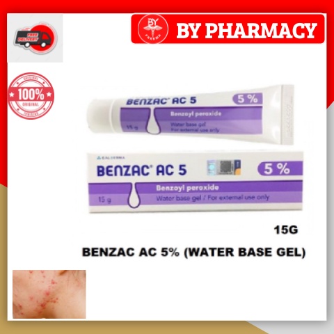 BENZAC AC 5% (WATER BASE GEL) 15G OR 60G / 2.5% 60G Benzoyl Peroxide ...