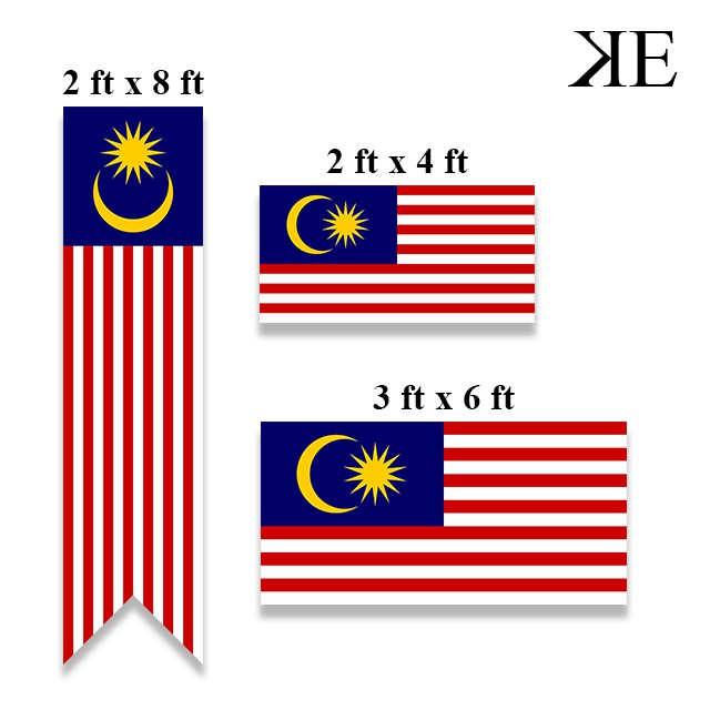 Flag Malaysia, Bendera Malaysia, Size 2x4, 2x8, 3x6 feet (Ready Stock ...