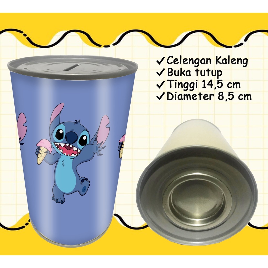 Stitch Cartoon Tin Piggy Bank / Disney Stitch Character Piggy Bank ...