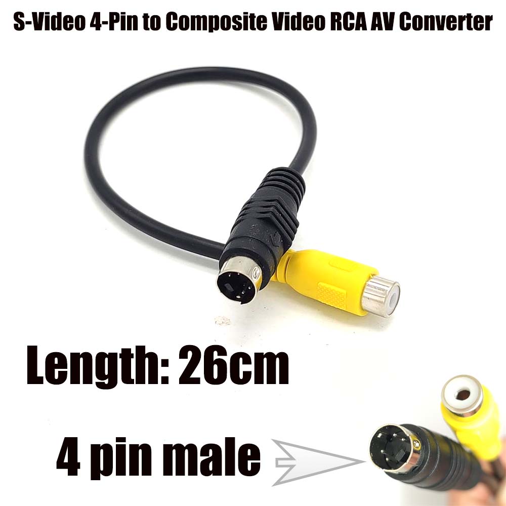4 Pin S-Video To RCA AV Composite Video Cable | Shopee Malaysia