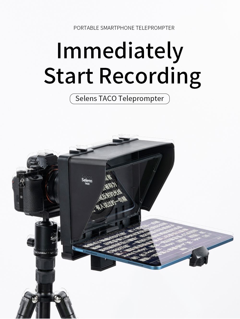 Selens Teleprompter Universal Portable Prompter with Remote Control ...