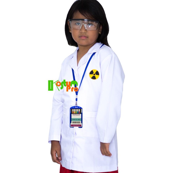 Children's Lab Coat Costume Uk 6 (6-7 Years) + Glasses + Name Tag ...