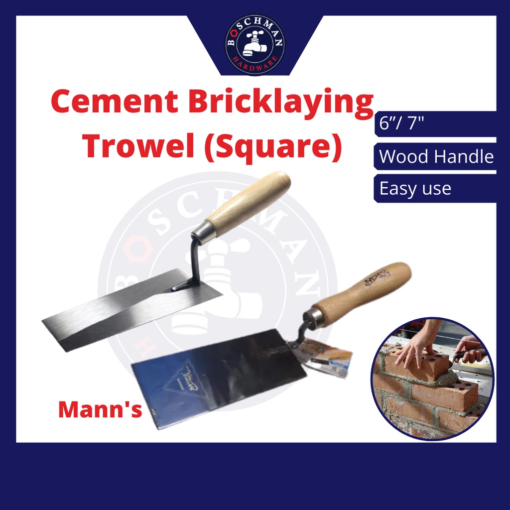 6" 7" Square Cement Bricklaying Trowel Garden Tool Sand Trowel Camca ...