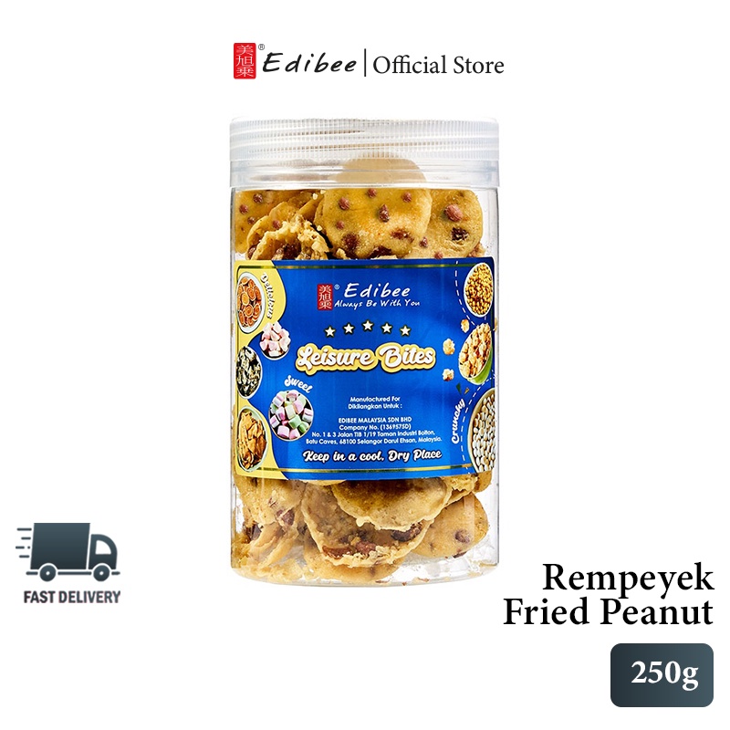 Edibee Mini Rempeyek Fried Peanut 250g Snacks Food Biscuit Biskut ...