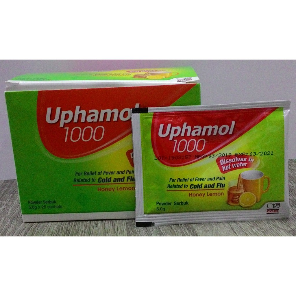 UPHAMOL 1000 COLD & FLU HONEY LEMON (5G x 1 SACHET) | Shopee Malaysia