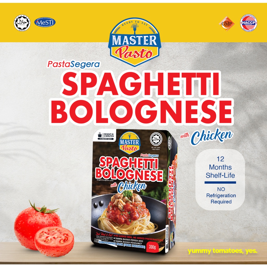 HALAL PASTA SEGERA Spaghetti Bolognese with Chicken | Shopee Malaysia