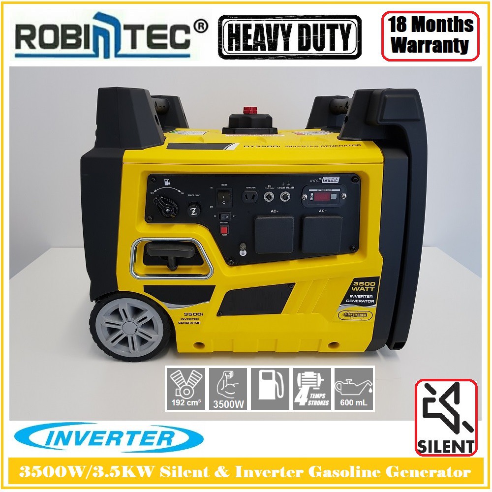 Eurox/Jetmac/Robintec 3.5KW/3500Watt Silent & Inverter Generator RI3500 - Heavy Duty - 18 Months ...