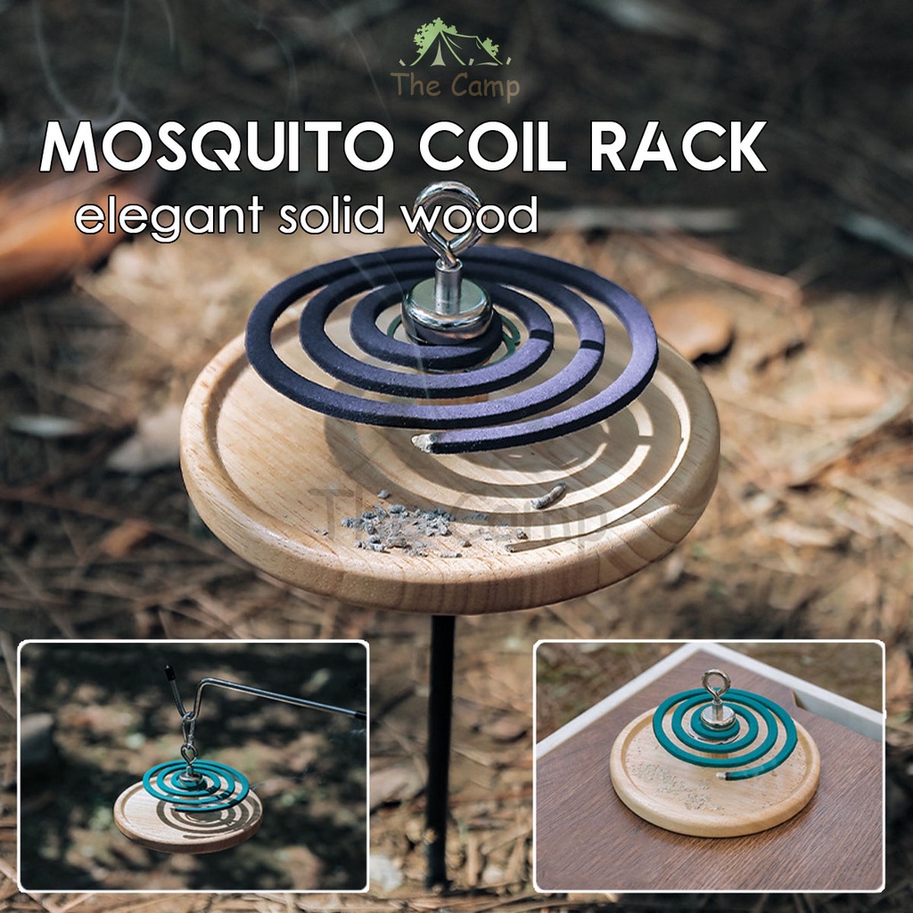 Outdoor Camping Mosquito Coil Rack Holder with Magnetic Box Solid Wood ...