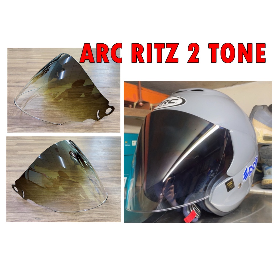 VISOR ARC RITZ HELMET 2 TONE SMOKE DARK GREY | Shopee Malaysia
