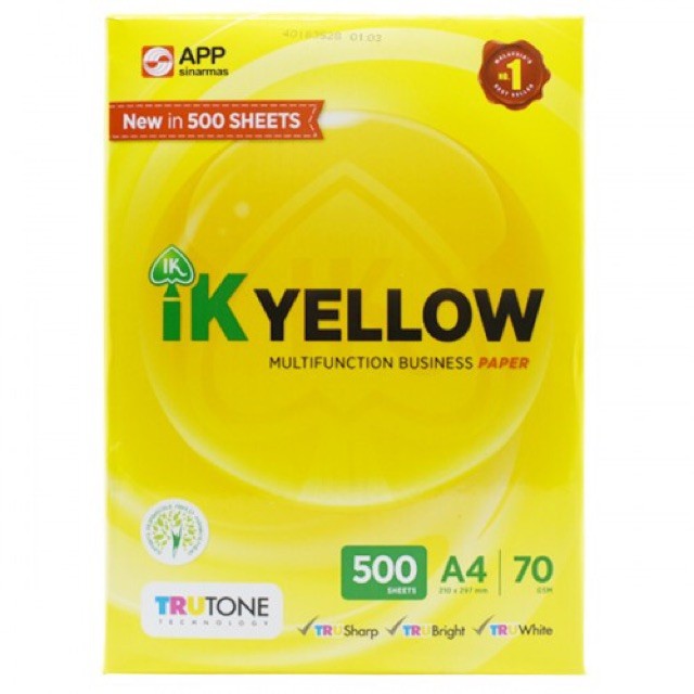 IK Yellow Paper A4 Sizes 70gsm 500's | Shopee Malaysia