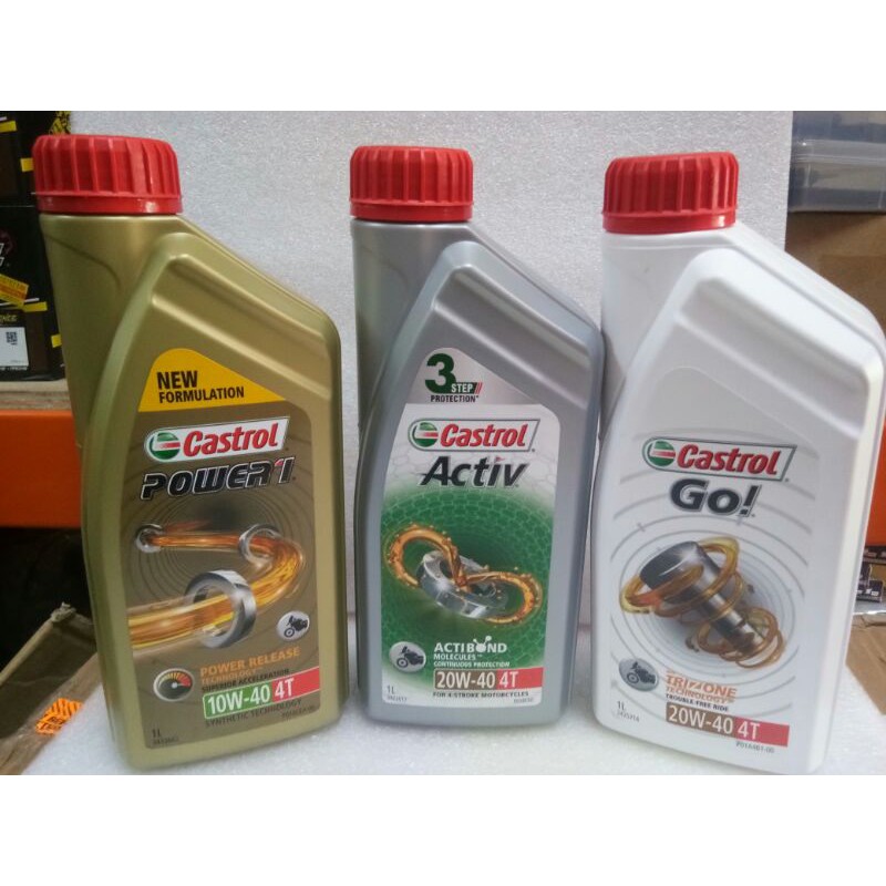 {100% ORIGINAL} CASTROL 4T MINYAK HITAM ( POWER1, GO, ACTIV ) | Shopee ...