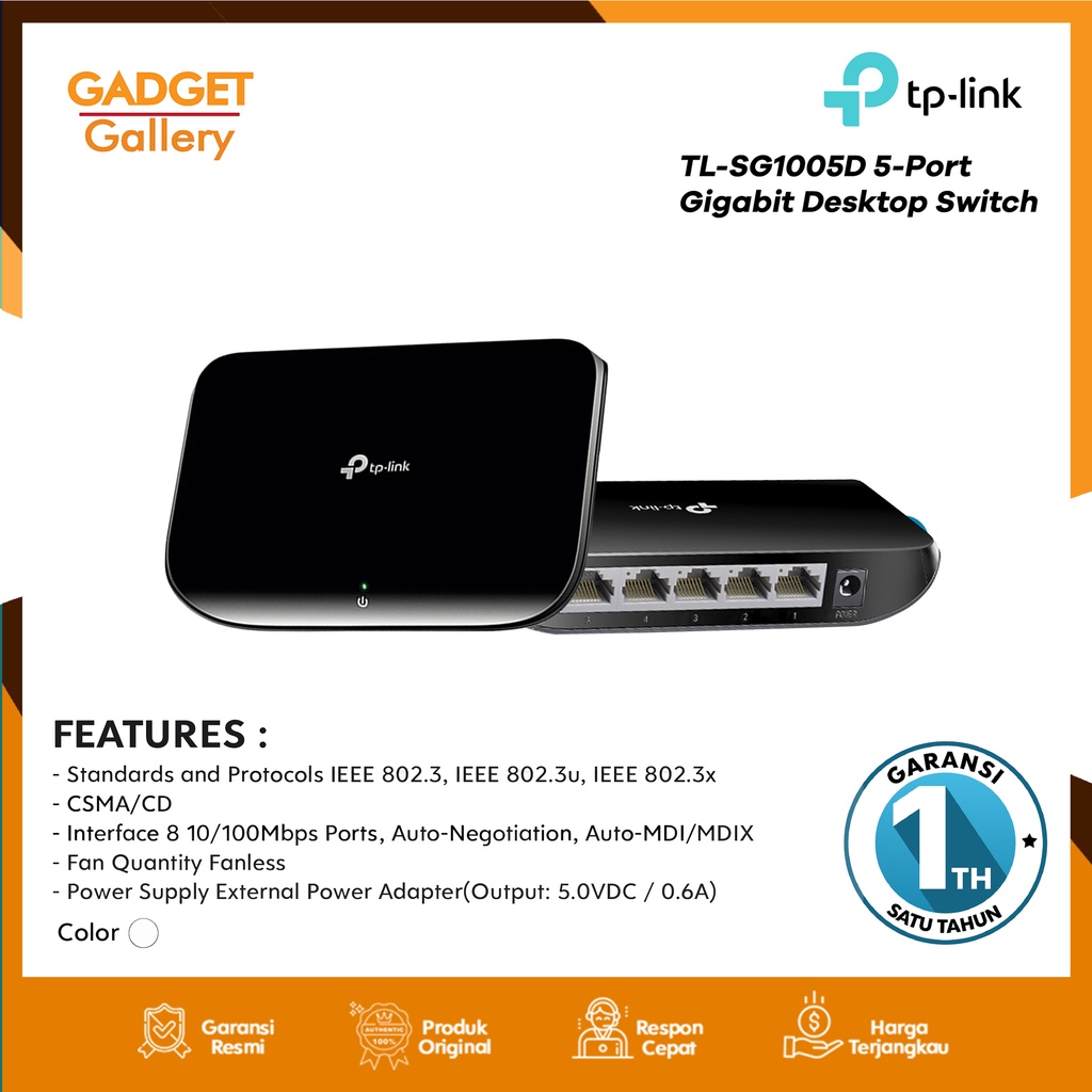 Tp-link TL-SG1005D: TPLink 5 Port Gigabit Desktop Switch Hub | Shopee ...