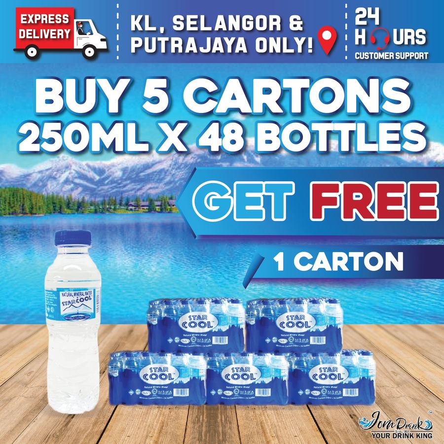 BUNDLE OF 5 CARTONS : STAR COOL MINERAL WATER 250ML x 48 BOTTLES | Shopee Malaysia