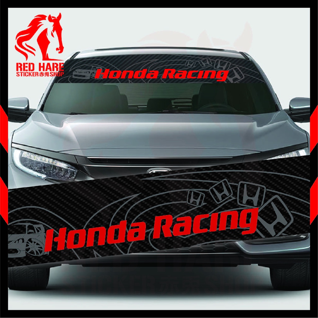 Carbon Shadow Front Windscreen Sticker Windshield Window Honda Racing ...