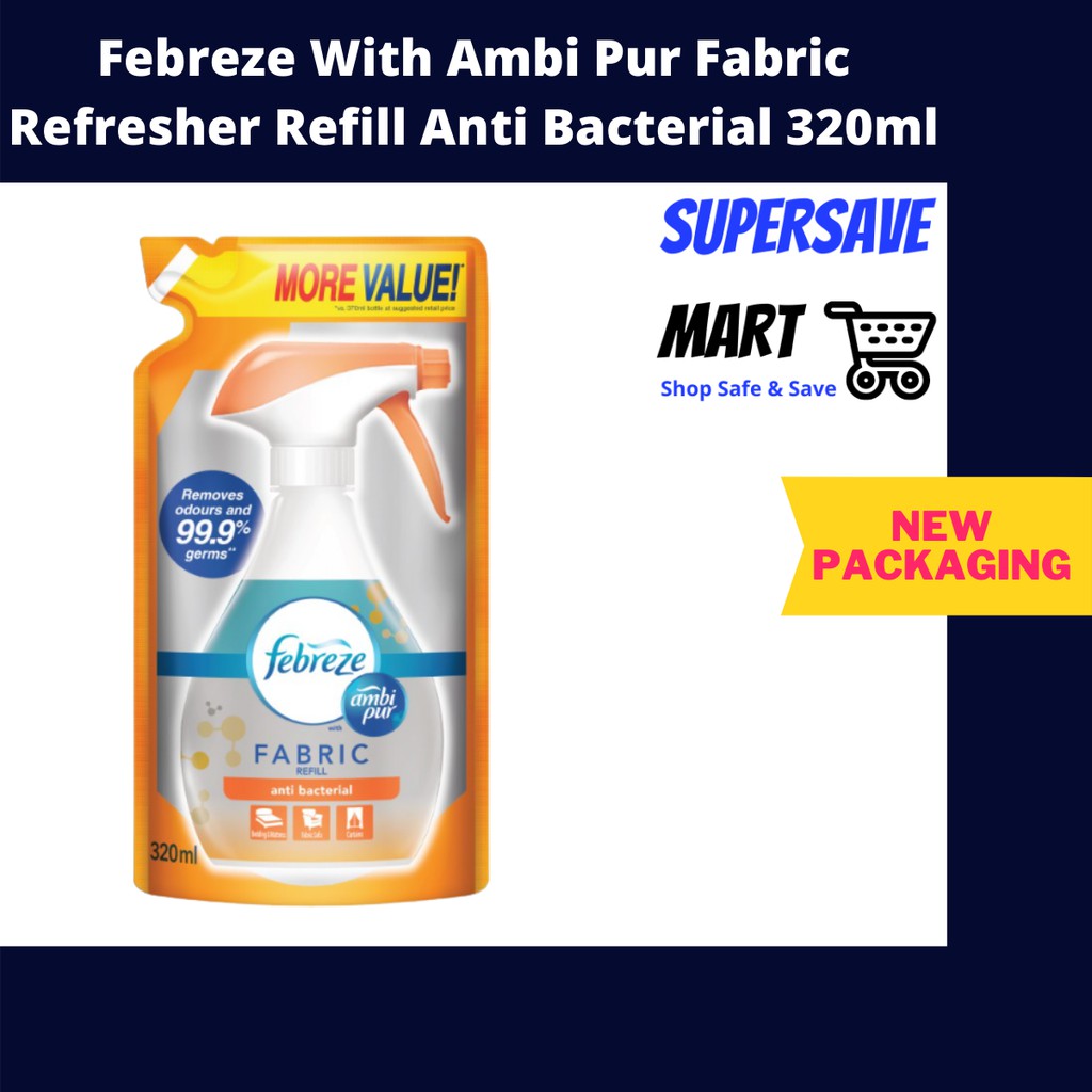 Febreze with Ambi Pur Fabric Refresher Refill Anti Bacterial (320ml ...