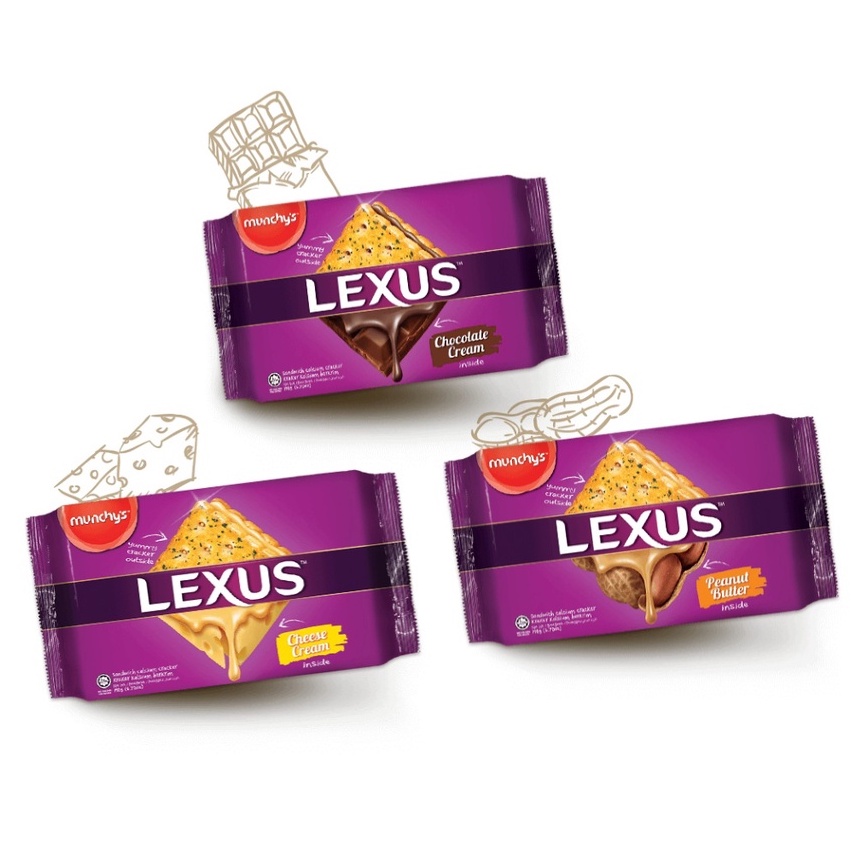 Munchy's Lexus Sandwich 190g (Chocolate / Cheese / Peanut Butter ...