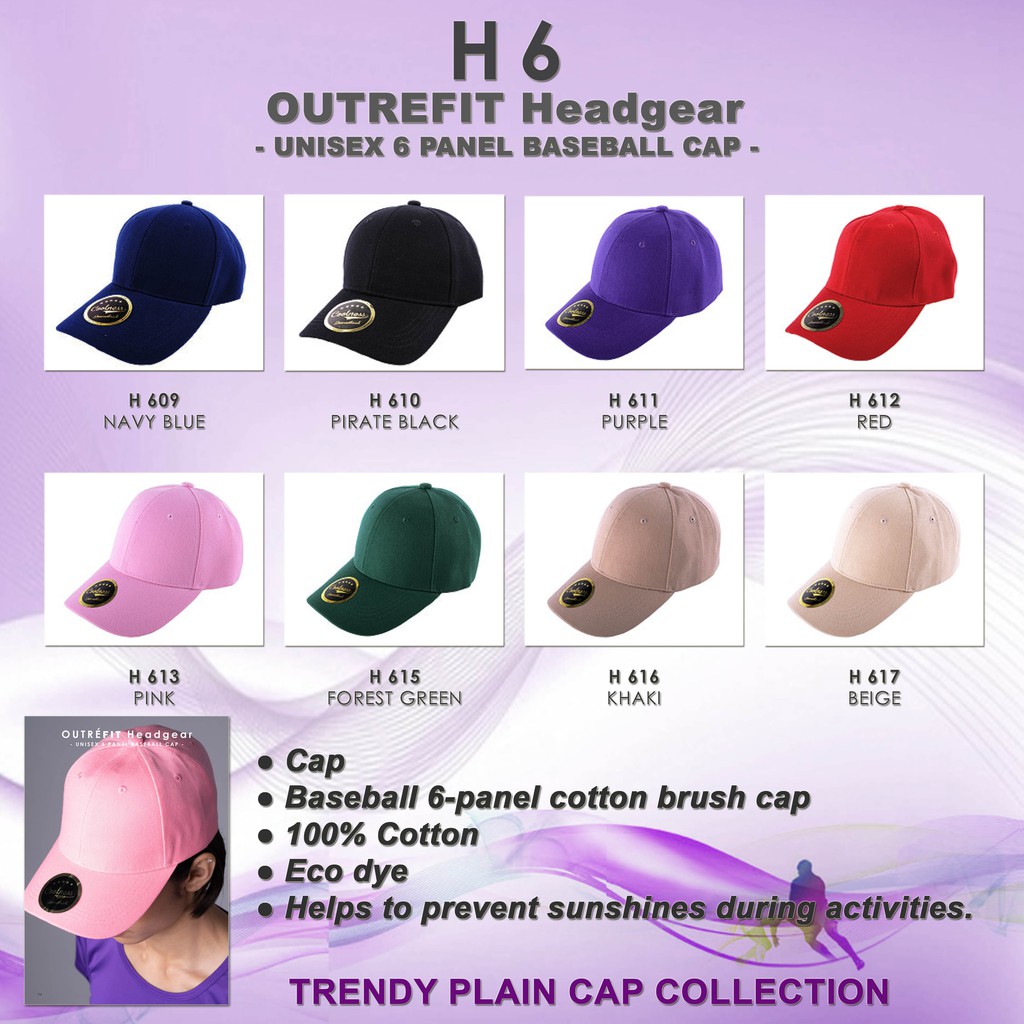 Baseball Cap- Unisex 6 Panel Baseball Cap | Shopee Malaysia