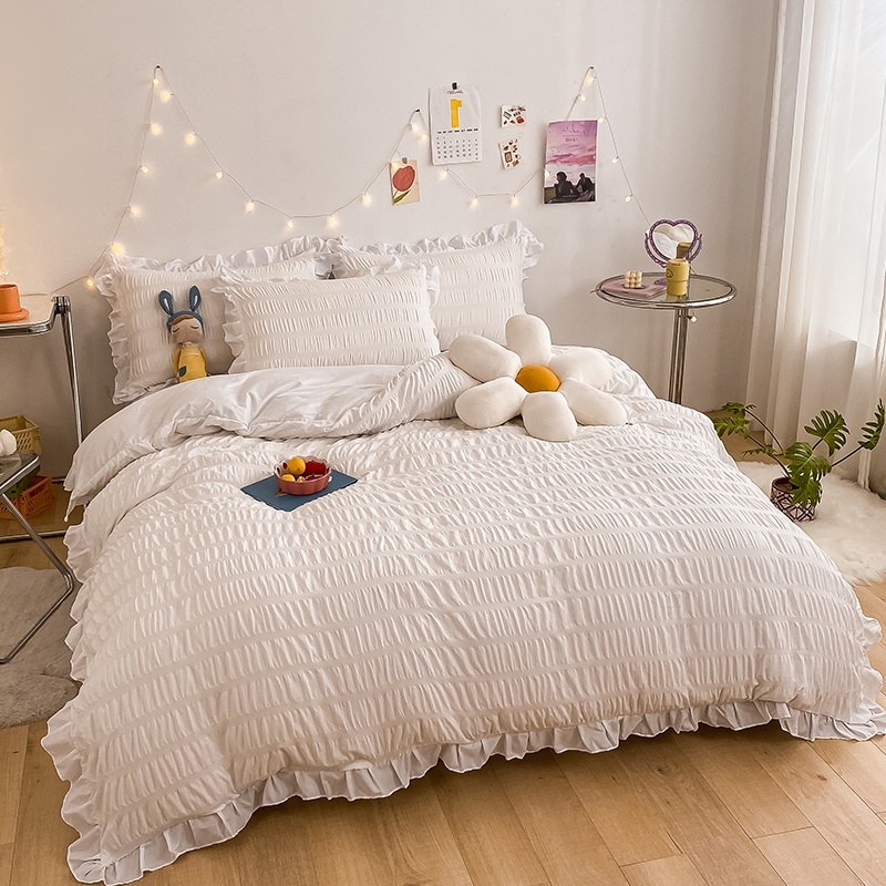 High Quality wedding Bedding Set Cadar Solid Color Pengantin Bedsheets ...