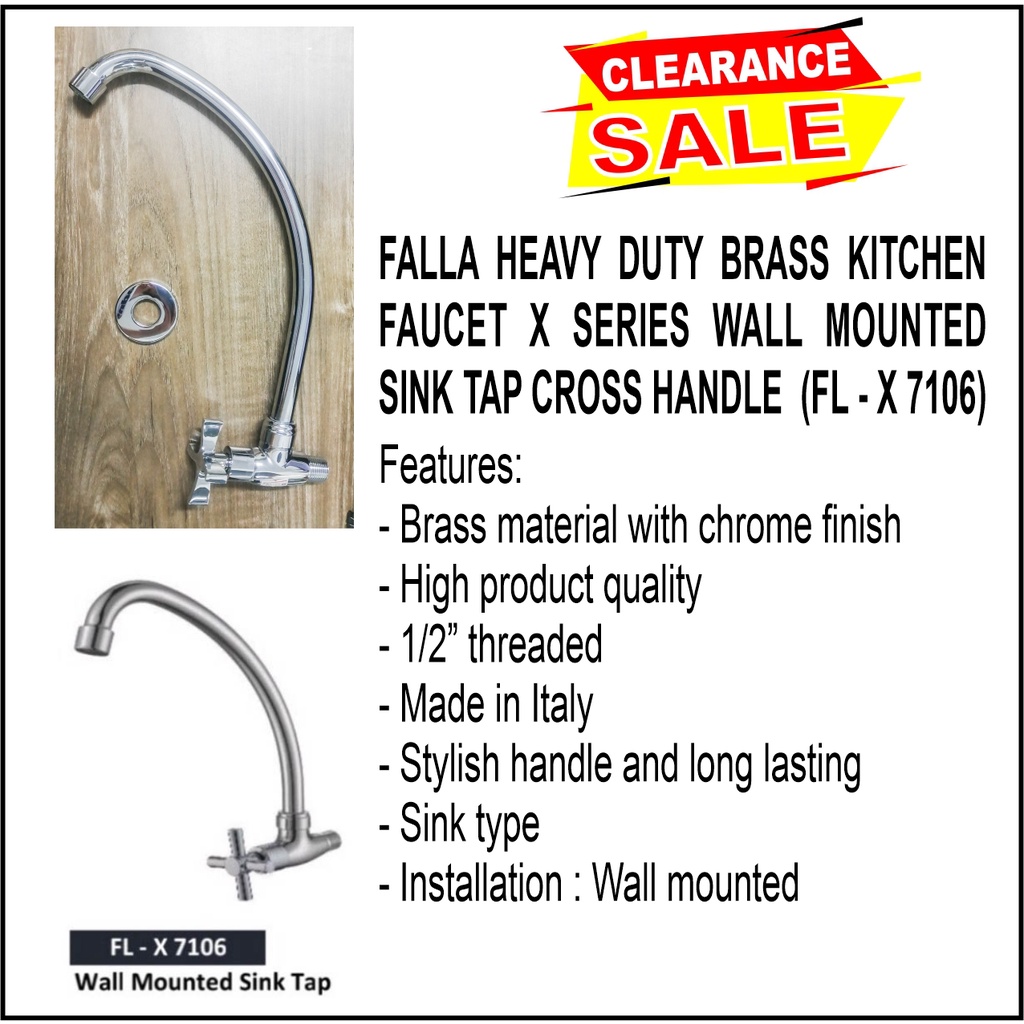 Falla Wall Mounted Sink Tap X series Cross Handle FL-X 7106 | Shopee ...