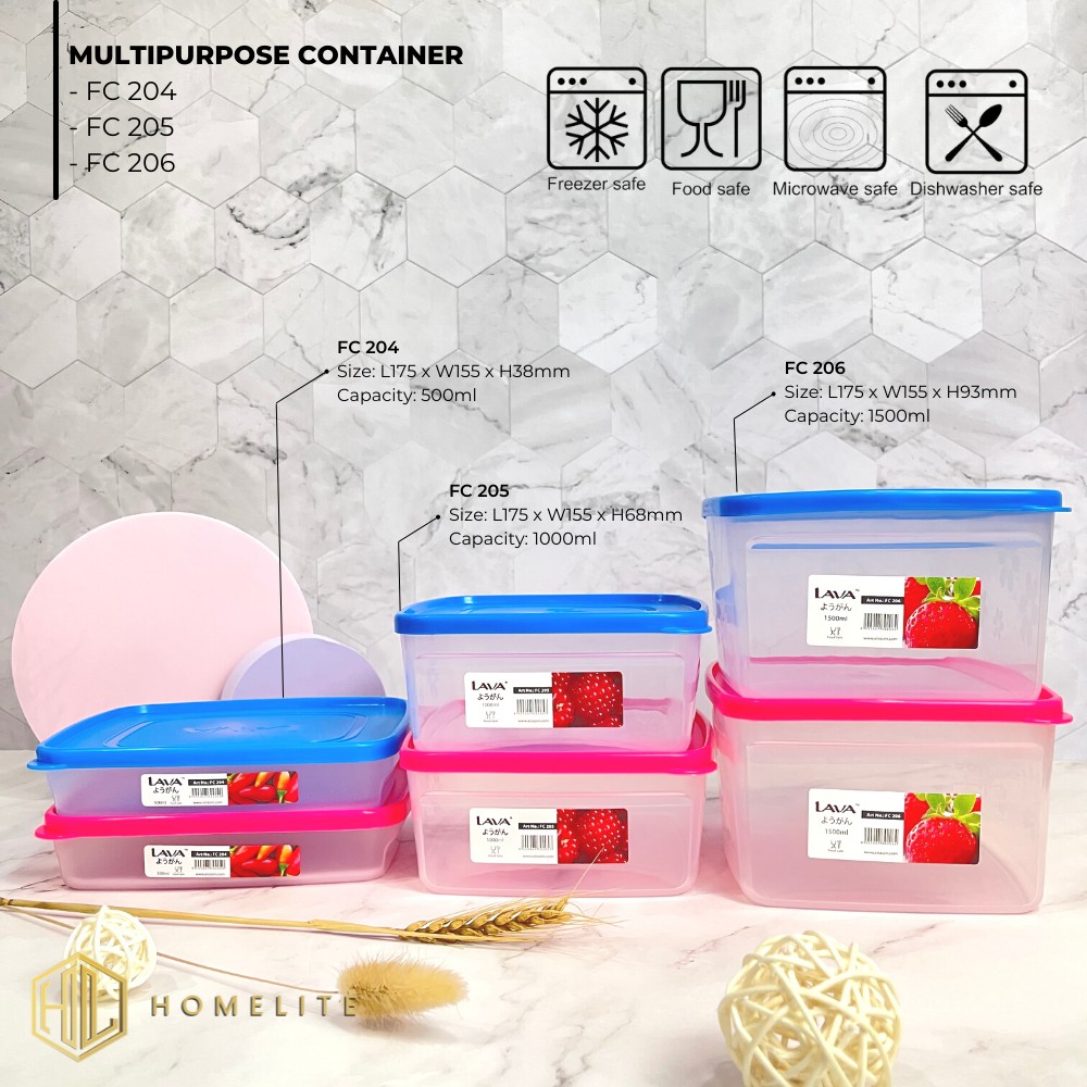 HOMELITE | LAVA MULTIPURPOSE CONTAINER / BEKAS / TUPPERWARE / FOOD ...