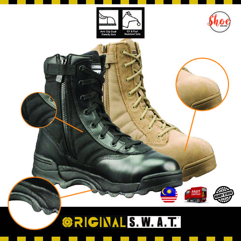 SWAT Tactical Boots – Kasut Keselamatan SWAT Steel Toe Cap Steel Mid ...