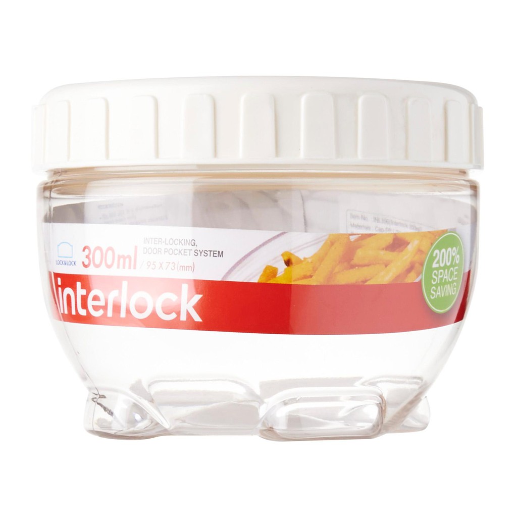 LocknLock Official Interlock Food Container White Lid 300ML (bundle of ...